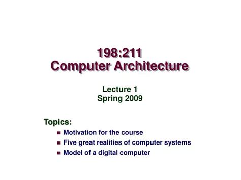 PPT Computer Architecture PowerPoint Presentation Free Download ID