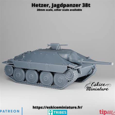 Hetzer Jagdpanzer 38t 28mm By Eskice Miniature Wargaming3d