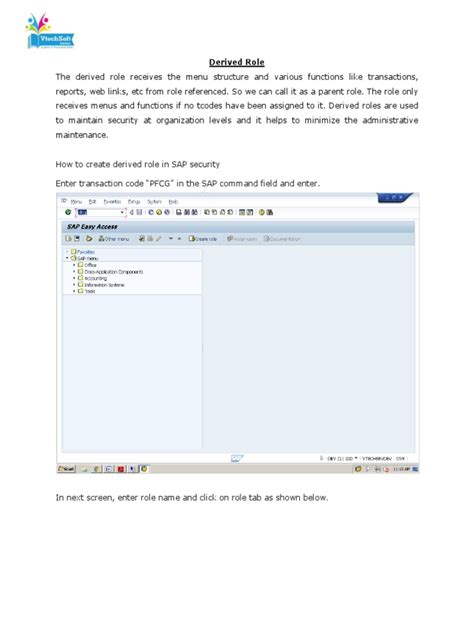 How To Create Derived Role In Sap Security Enter Transaction Code Pfcg