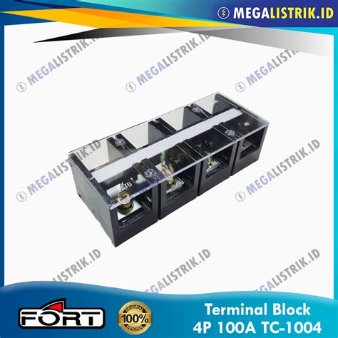 Jual Fort Terminal Block 4p 100a Tc 1004 Terminal Blok Kaca 4 Pole 100 Ampere Tc1004 Shopee