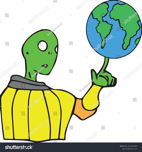 Alien World Hands Illustration Vetorization Cartoon Stock Vector