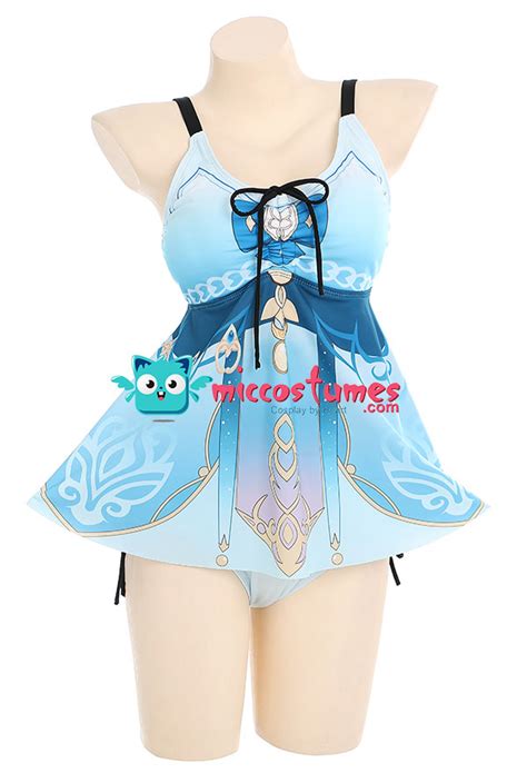 Genshin Impact Nilou Derivative Women Swimsuit Front Lace Up Bathing Suit Two Piece Swimwear