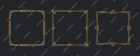 Premium Vector Decorative Minimalist Frames Set With Art Deco Style