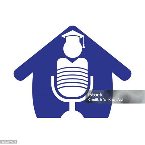 학생 팟 캐스트 벡터 로고 아이콘 기호 디자인 교육 팟 캐스트 로고 개념 공부에 대한 스톡 벡터 아트 및 기타 이미지 공부