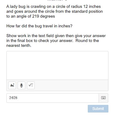 Solved A Lady Bug Is Crawling On A Circle Of Radius Chegg Com