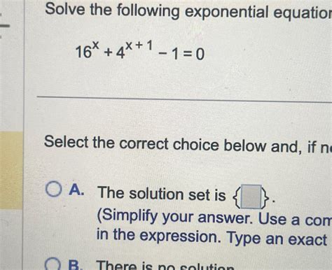 Solved Solve the following exponential | Chegg.com