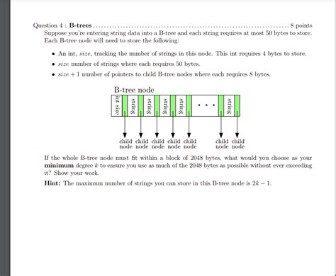 Solved Question 4 B Trees Suppose Youre Entering String