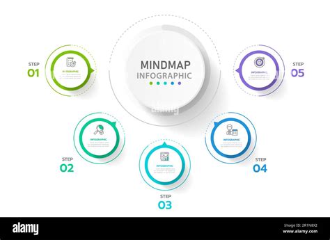 Infographic Template For Business 5 Steps Modern Mindmap Diagram With