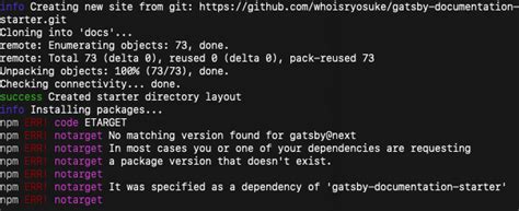 Cant To Npm Install · Issue 8 · Whoisryosukegatsby Documentation