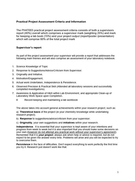 assessment for practical projects pdf experiment laboratories