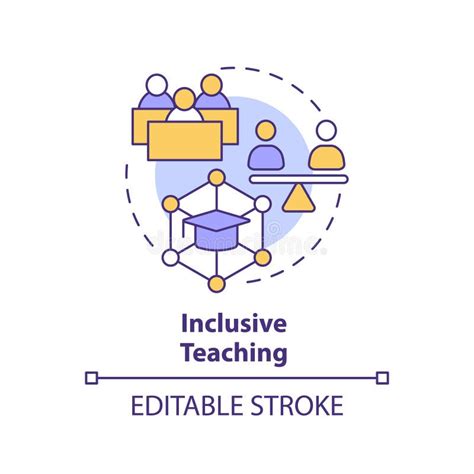Thin Line Colorful Icon Inclusive Teaching Concept Stock Vector Illustration Of Learning