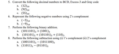 Solved Convert The Following Decimal Numbers To BCD Chegg