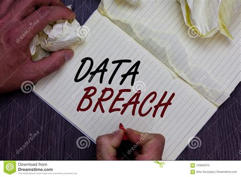 Word Writing Text Data Breach Business Concept For Security Incident Where Sensitive Protected