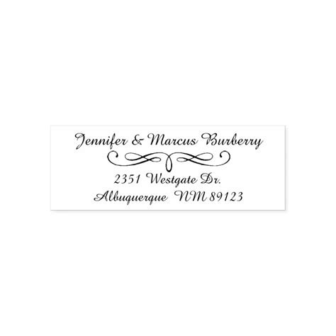 Fancy Script Return Address Self Inking Stamp Zazzle