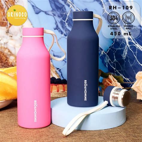 Jual Orinoco Tumbler Stainless Vacuum Flask Thermos With Strap Silikon 450 ML Warna Doff New