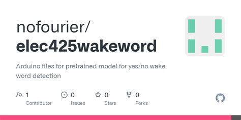 github nofourier elec425wakeword arduino files for pretrained model