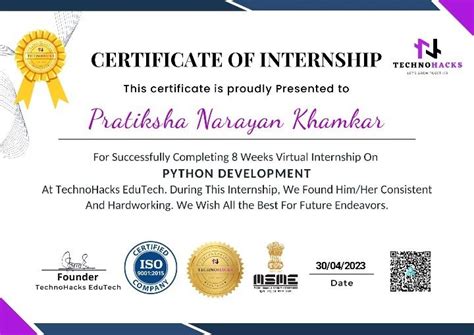 Pratiksha Khamkar On Linkedin Internship Internship Project Python