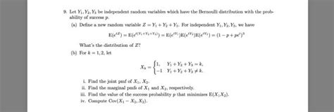 solved 9 let y1 y2 y3 be independeat random variables which