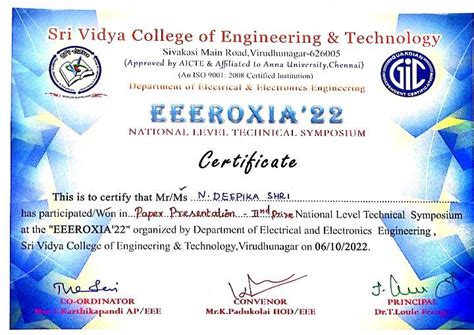 Deepika Shri On Linkedin Paperpresentation Symposium Robotics