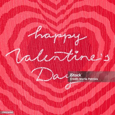 해피 발렌타인 데이 인사말 카드 와 서예 와 섬유 모방 배경 Here 사랑 카드 표지 템플릿 벡터 일러스트 레이 션 가리기에 대한 스톡 벡터 아트 및 기타 이미지 Istock