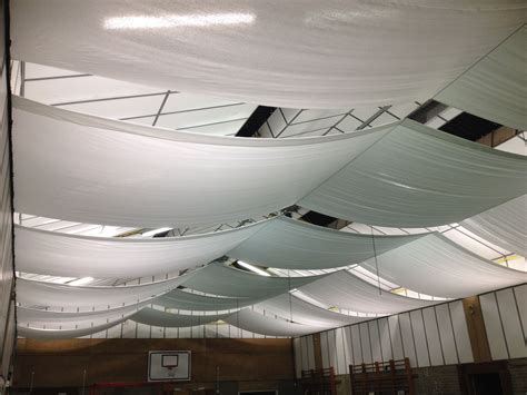 Ceiling Draping In White To Create A Fabric Roof Single Lengths Run Across The Ceiling