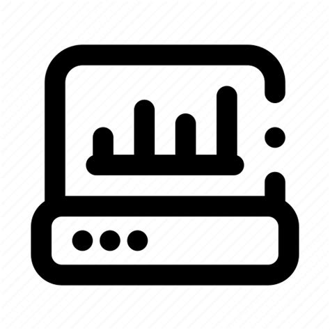 bar chart stats statistics graph laptop icon download on iconfinder