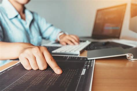 Developing Concentrated Programmer Reading Computer Codes Development Website Design And Coding