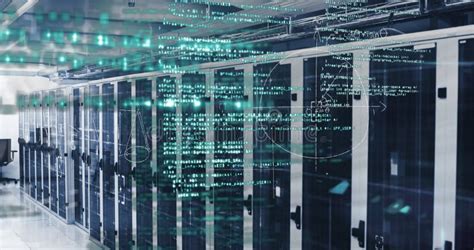 Mathematical Equations And Data Processing Against Empty Server Room Stock Video Video Of