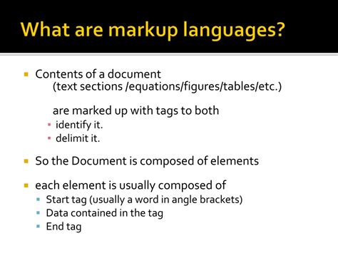 Ppt Document Markup Languages Powerpoint Presentation Free Download