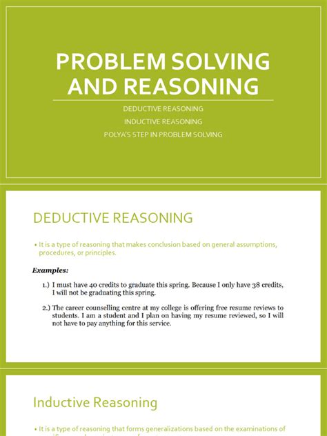 Chapter 3 Problem Solving And Reasoningedited Pdf Reason Inductive Reasoning