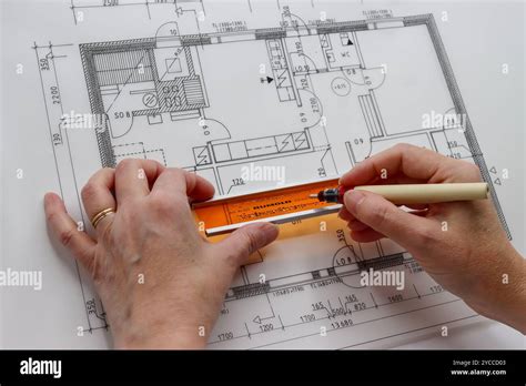 Hand Drawn Technical Drawing Architectural Drawing Exercise Using Drawing Tools Old Technical
