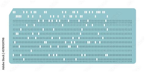 Vintage Punch Card For Electronic Calculated Data Processing Machines Retro Punchcard For Input