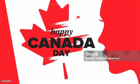 해피 캐나다의 날 7 월 1 일 연례 를 기념하는 국경일 캐나다 국기입니다 단풍 잎 애국심과 요소 포스터 카드 배너 및 배경 벡터 일러스트레이션 7월에 대한 스톡 벡터 아트