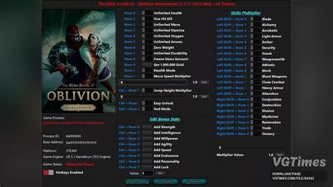 The Elder Scrolls 4 Oblivion Remastered — Game Settings Loader
