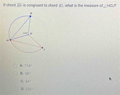 Solved If Chord Overline Gh Is Congruent To Chord Overline Hj What