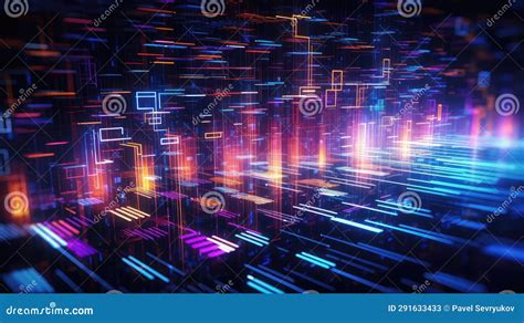 Abstract Voxel Data Flow Stock Illustration Illustration Of Science