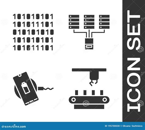 Set Factory Conveyor System Belt Binary Code Wireless Charger And