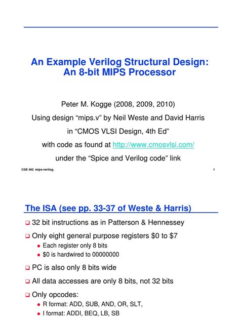 Mips2 In Verilog Pdf Instruction Set Mips Instruction Set