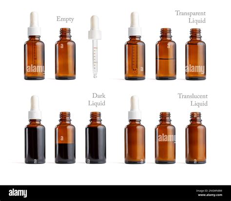 Amber Glasses With Eye Dropper Dispenser In Various Situations Open