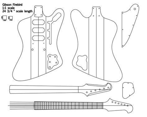 Gibson Firebird Style Guitar Plans Svgdxfpdf Files Etsy
