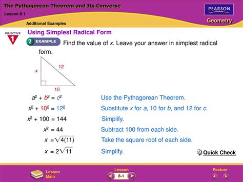 Ppt The Pythagorean Theorem And Its Converse Powerpoint Presentation