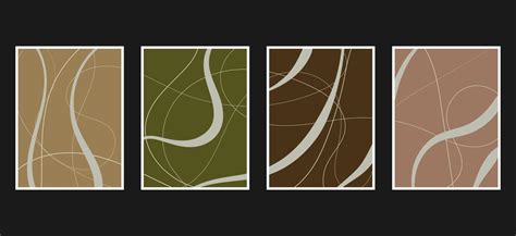 Set Of Stylish Templates With Organic Abstract Shapes And Lines In Nude Colors Neutrals