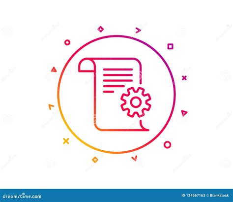 Technical Documentation Line Icon Instruction Sign Vector Stock