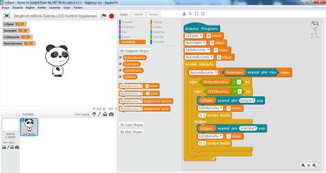 mBlock Arduino Butonlu LED Kontrol Uygulaması BlogKod