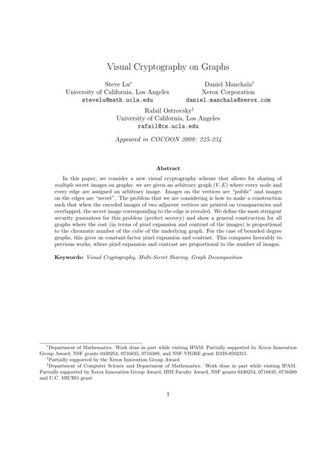 pdf visual cryptography on graphs