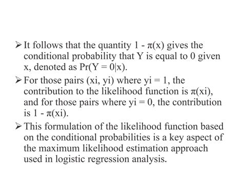 Conditional Probablity In Logistic Regression PPTX Physics Science