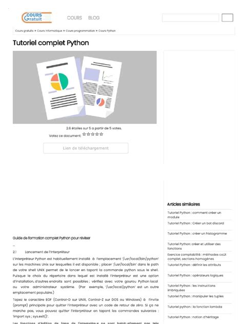 Tuto Cours Python Pdf
