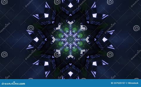 3d Rendering Of Futuristic Kaleidoscopic Patterns Background In Vibrant