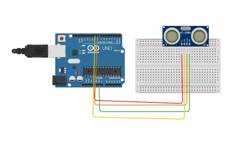 Circuit Design Altrasonic Sensor Tinkercad