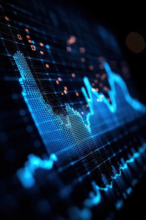 Blue Glowing Graph With Technology Data Visualization In Futuristic Style Stock Image Image Of